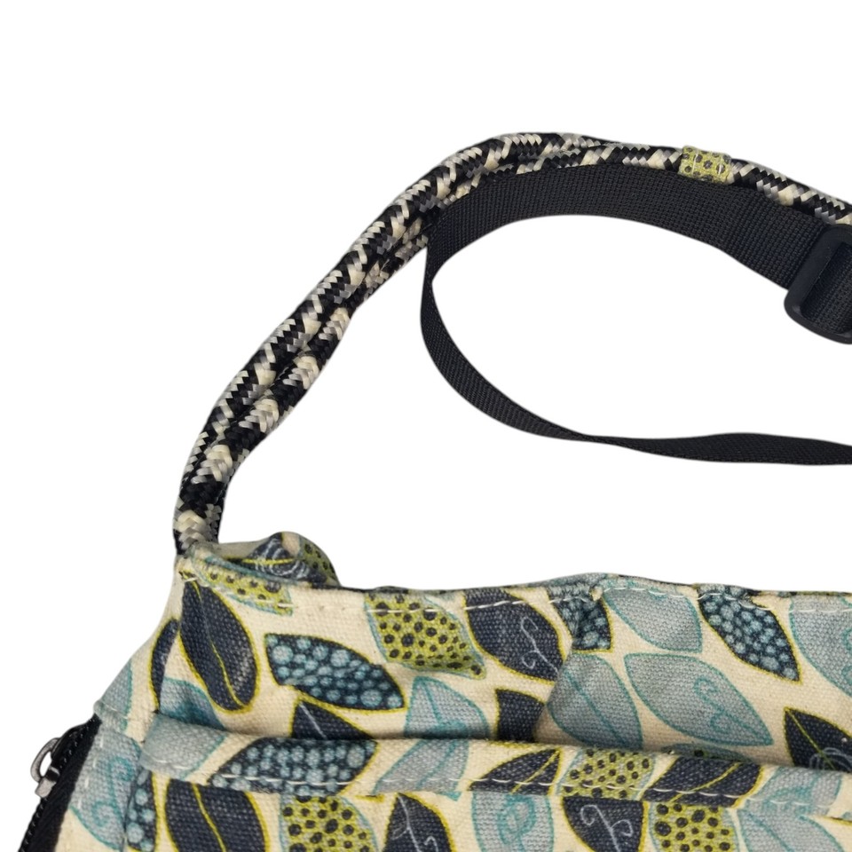 KAVU Keeper Crossbody Messenger Shoulder Bag Canvas Purse Leaves Blue ...