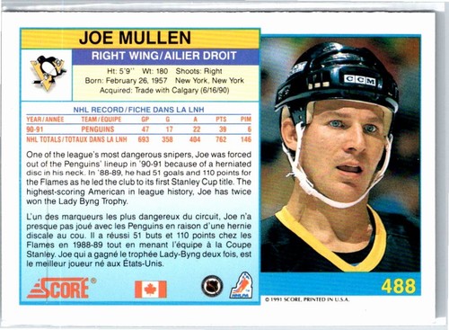 1991-92 Score Canadian Bilingual #488 Joe Mullen | eBay