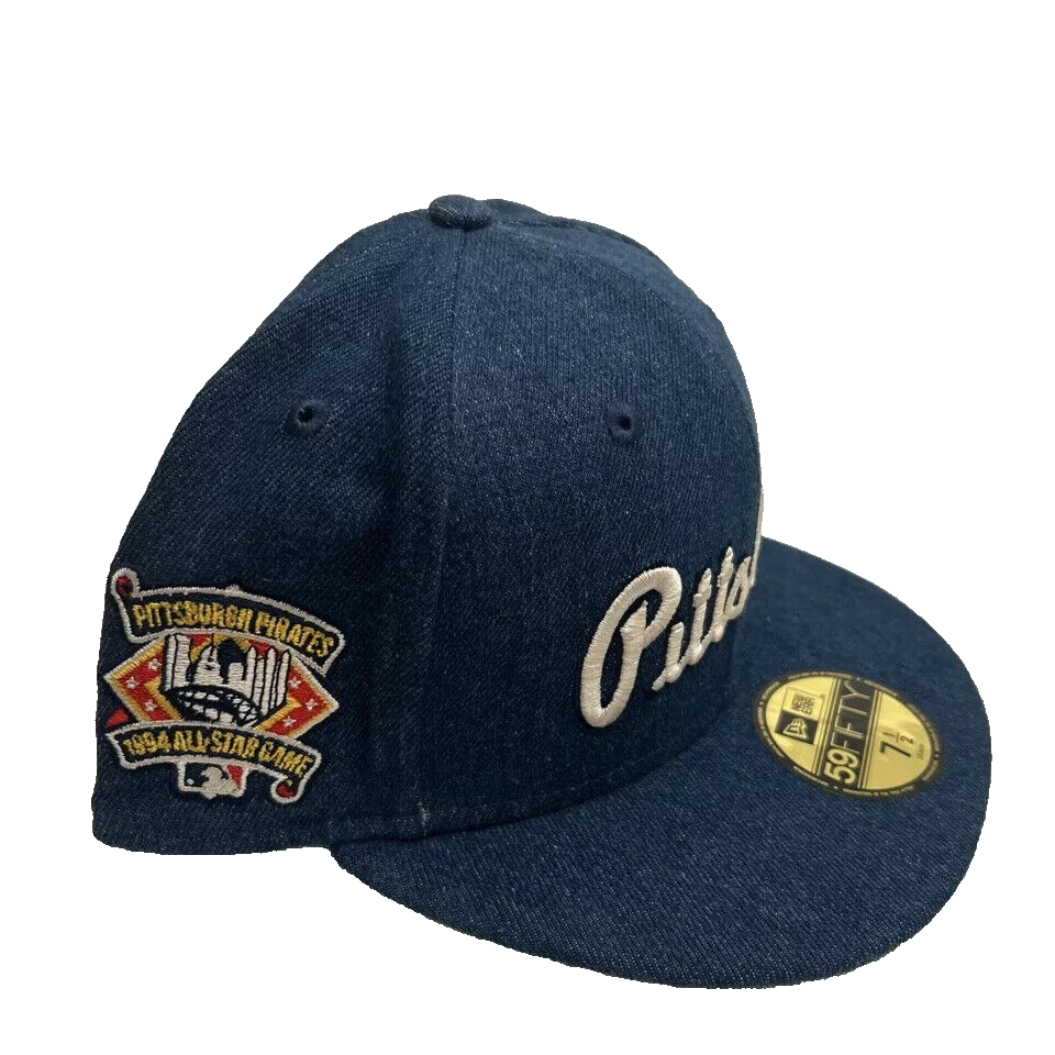 Pittsburgh Pirates Hat Blue Denim New Era 59Fifty 1994 ASG Script Fited ...
