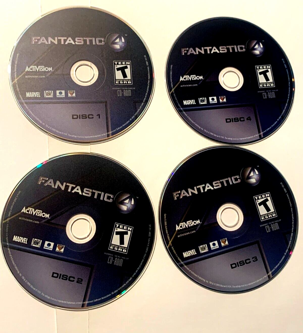 Fantastic 4 PC CD Rom 2005 Windows Computer 4 Disc Marvel Activision | eBay