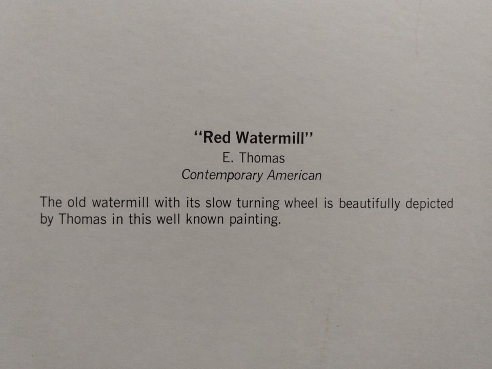 Vintage Red Watermill By E. Thomas Art Oil Painting Print No. 406 ...