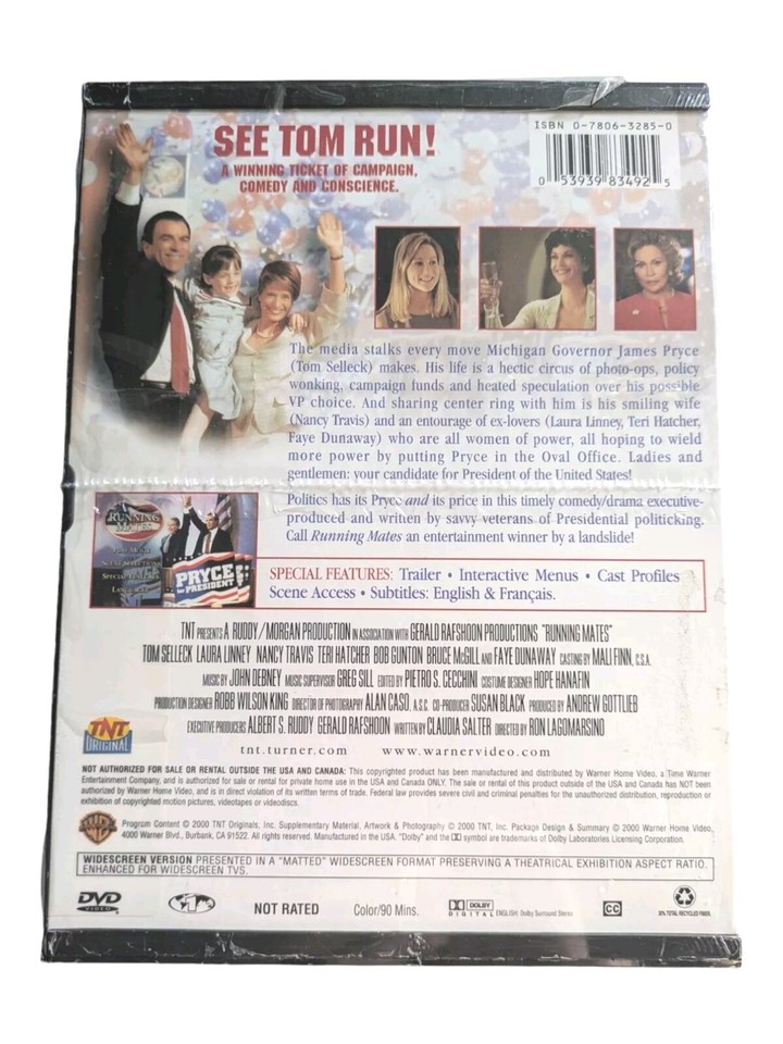 Running Mates - SEALED (DVD, 2000) Tom Selleck, Laura Linney, Faye ...