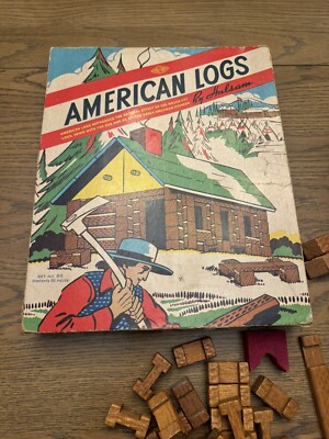 Vintage 1950’s AMERICAN LOGS By Halsam Building Log Set No.85 | eBay