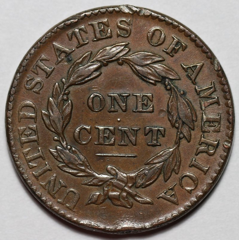 1831 Coronet Head Large Cent - Rim Damage - US 1c Copper Penny Coin ...