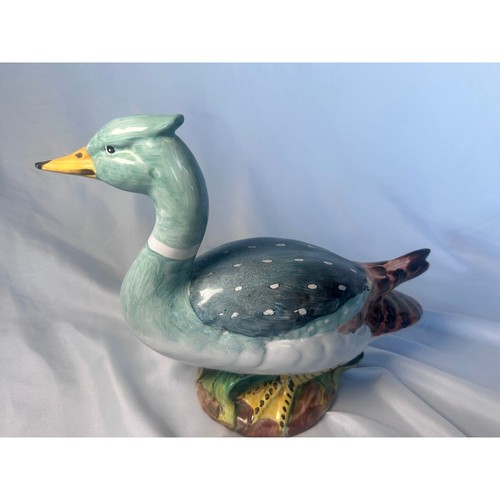 Duck Vintage Traditional Folk Art Blue Ceramic Duck Handpainted Italy ...