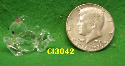 CRYSTALLITE CRYSTAL GLASS FIGURINE GIRL on SLED rz CI3042 good detail ...