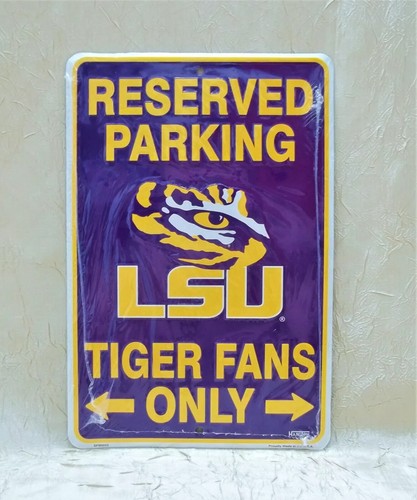 LSU Tigers Fan Reserved Parking Metal Sign Louisiana State University ...