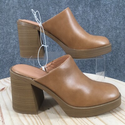 NEW Universal Thread Sandals Womens 9.5 Casual Slip On Heeled Mule ...