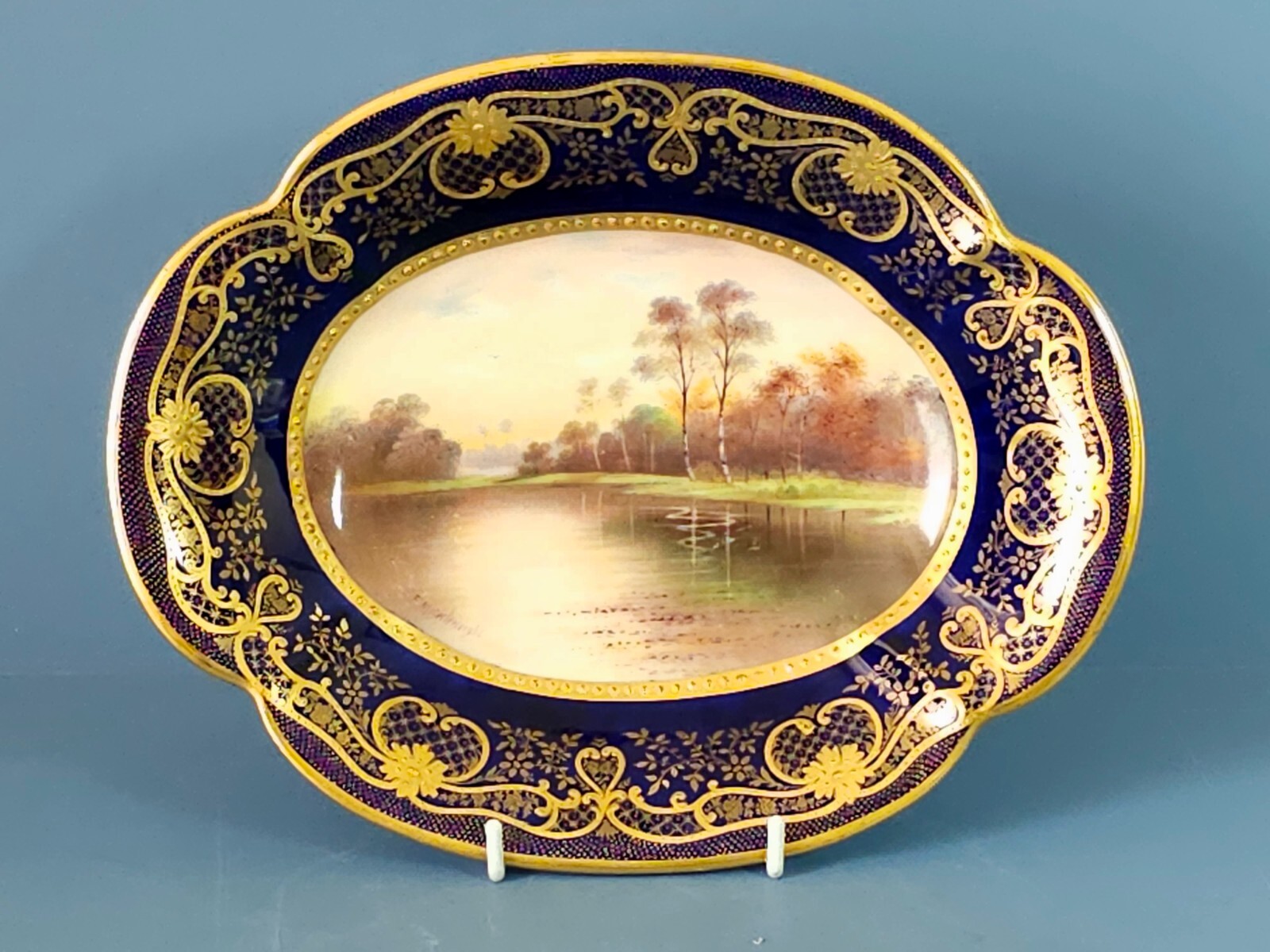 Paragon Porcelain oval dish, Titled Autumn Leaves, Signed F ...