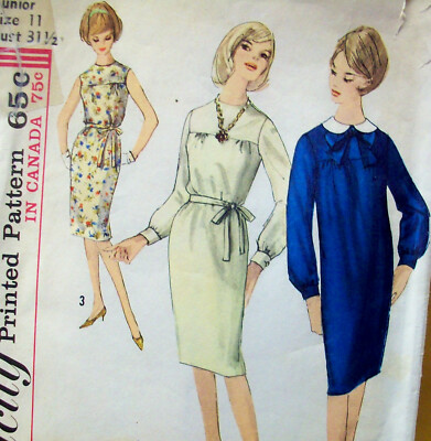 1963 DRESS, size 11/31.5" bust, uncut sewing pattern | eBay
