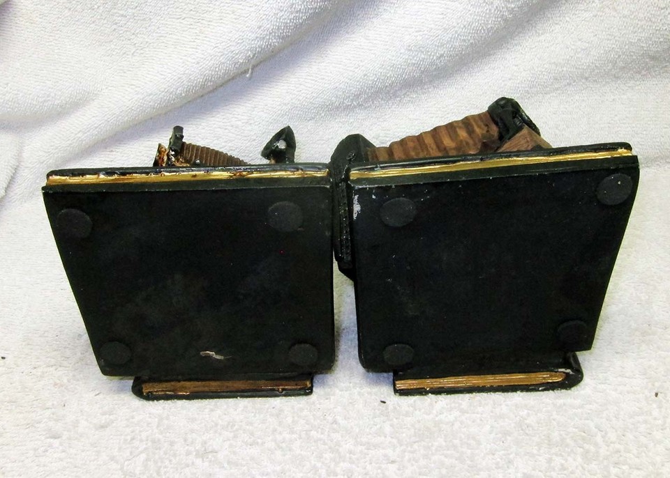 TWO Antique/Vintage Bellows Camera BOOKENDS Book Ends. Heavy Sculptured ...