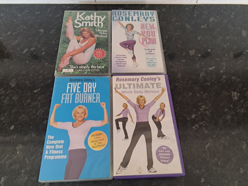 EXERCISE AND FITNESS VHS X 4 ROSEMARY CONLEY KATHY SMITH WHOLE BODY NEW ...