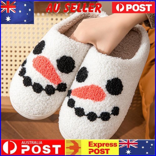Snowman Slippers Soft Cozy Cute Cartoon Slippers for Women Men (44-45 ...