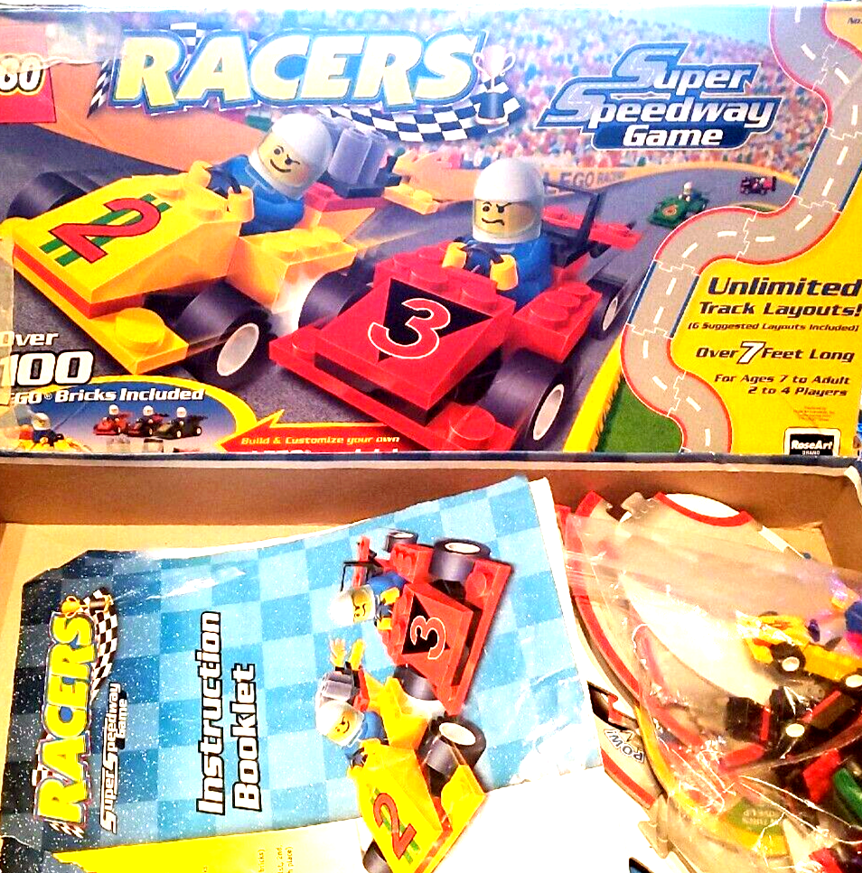 2001 LEGO RACERS SET# 31314-SUPER SPEEDWAY GAME 148Pcs 4Figures 100% ...