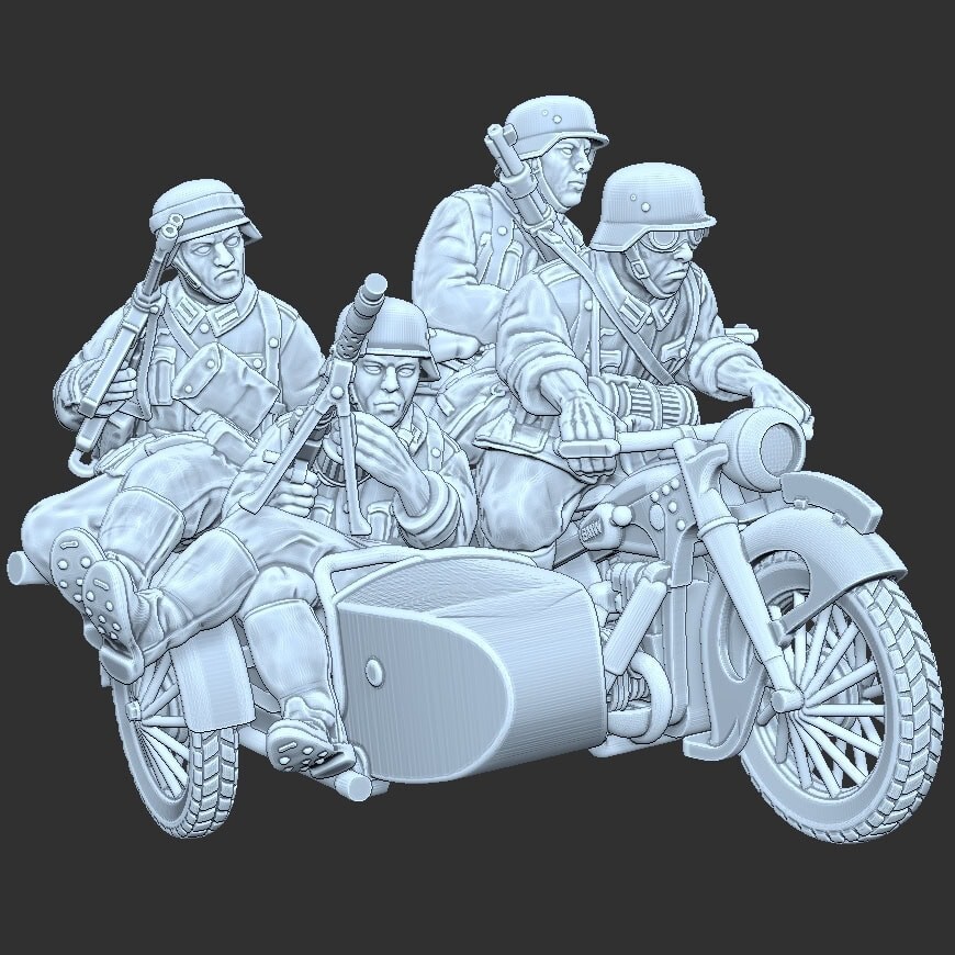 Just Some Miniatures WW2 German Kradschutzen Bolt Action Early War ...