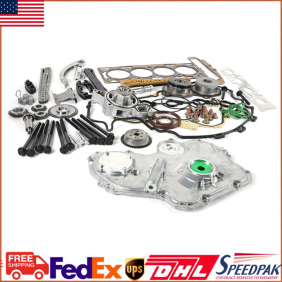 Set Timing Chain Kit Head Gasket Bolts Oil & Water Pump For GM Ecotec 2 ...