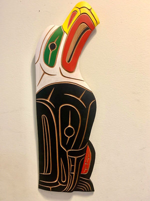 West Coast First Nations Art Cedar Plaque Neil Baker Bald Eagle #70869 ...