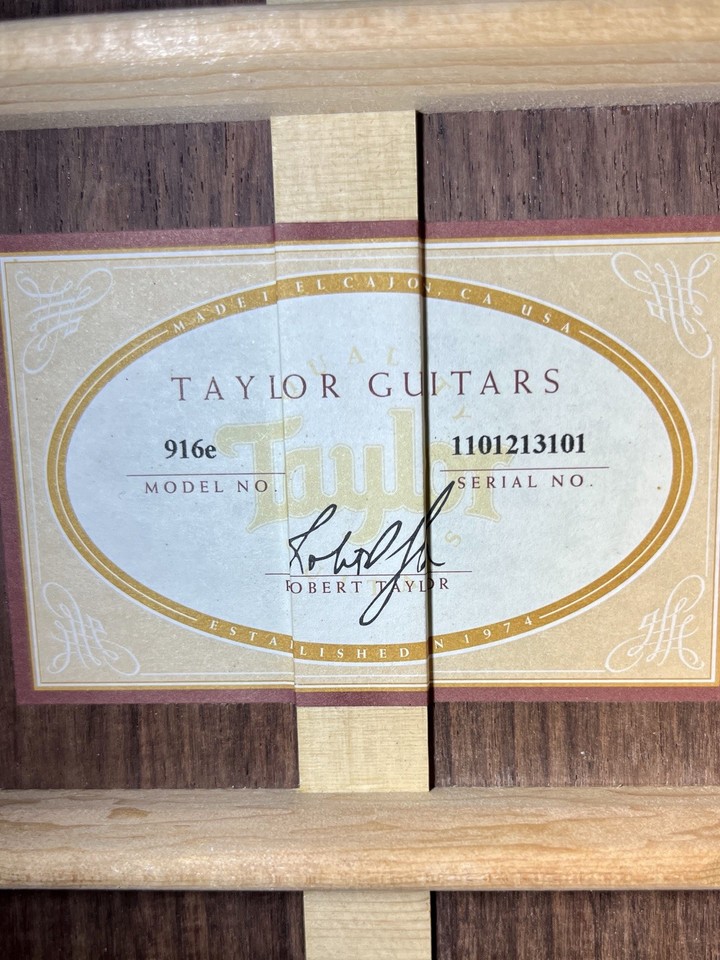 Taylor 916e Cindy Inlay 2013 Acoustic Electric Guitar | eBay