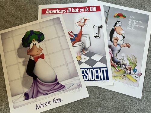 Set of 3 Berkeley Breathed Bloom County Opus Bill The Cat Signed ...
