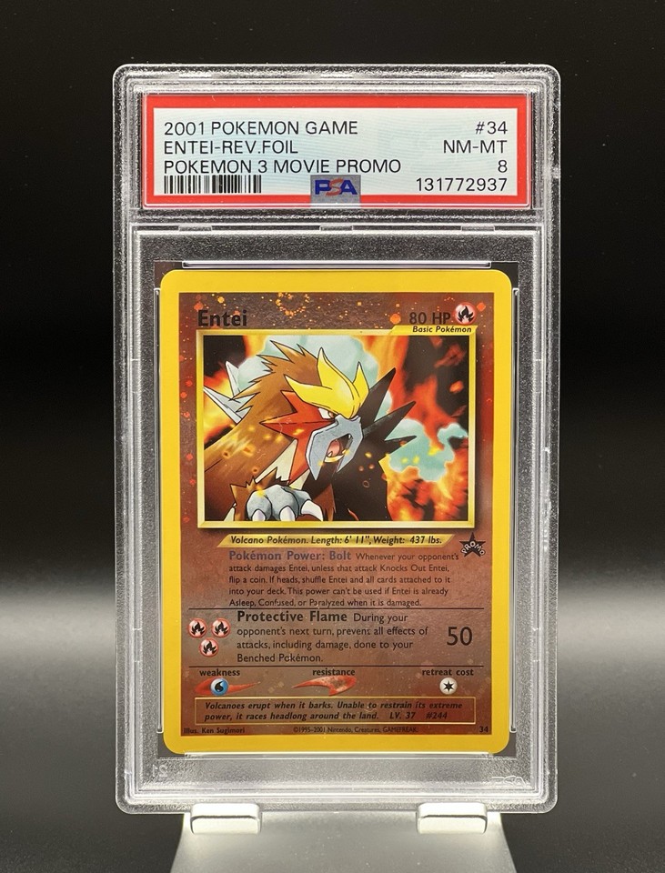 2001 Pokemon Movie Promo #34 Entei Reverse Holo Vintage Swirls WOTC PSA ...
