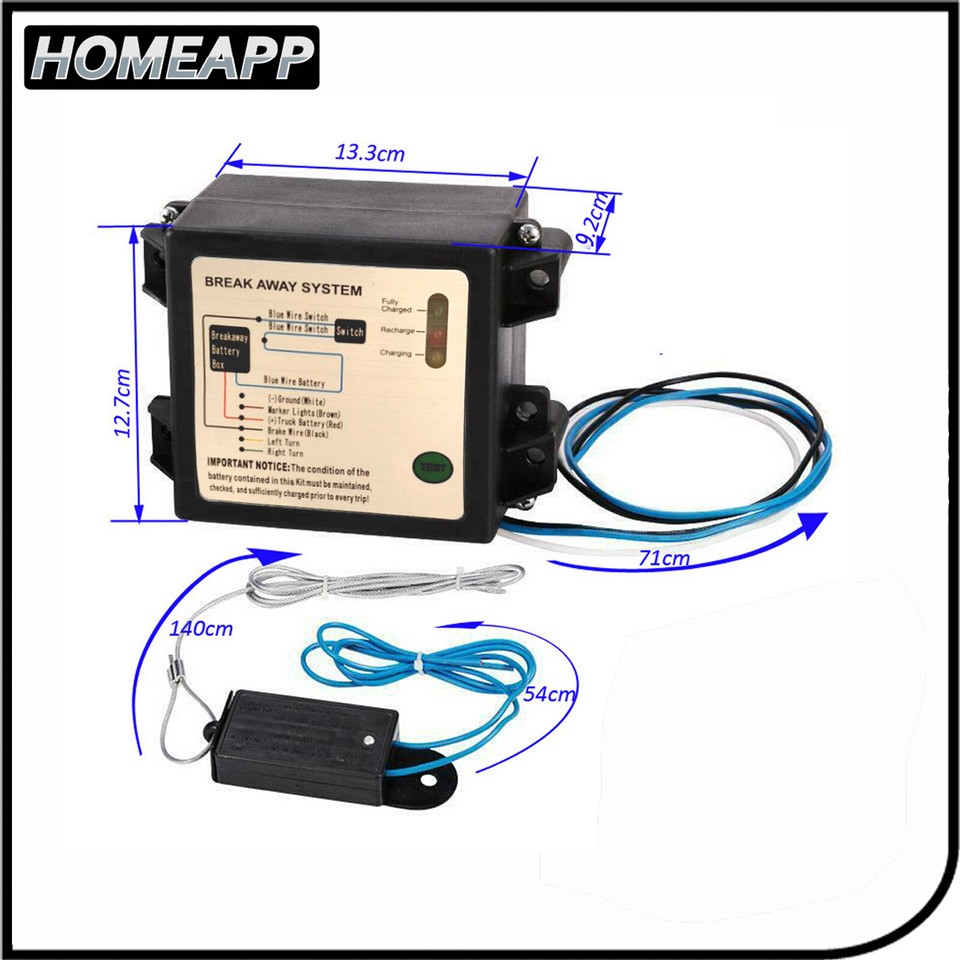 Breakaway System For Trailer Caravan Switch Towing Battery Electric ...