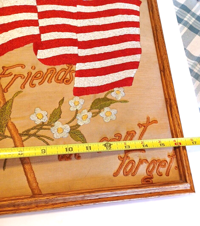 Handmade Silk Embroidered American Flag 41 Stars Americana | eBay