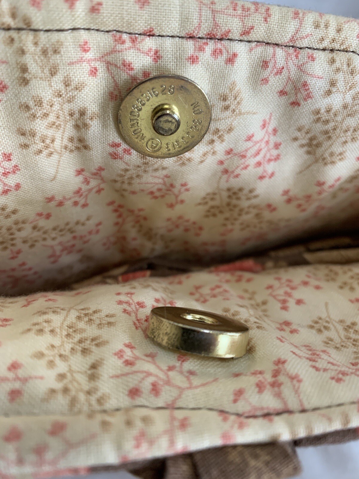 Quilted Tote Purse Brown & Pink Floral Patchwork Strips Roses ...