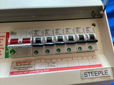 1 X STEEPLE 16 AMP CURVE B 6 kA MCB CIRCUIT BREAKER SERIES E 14116 ...