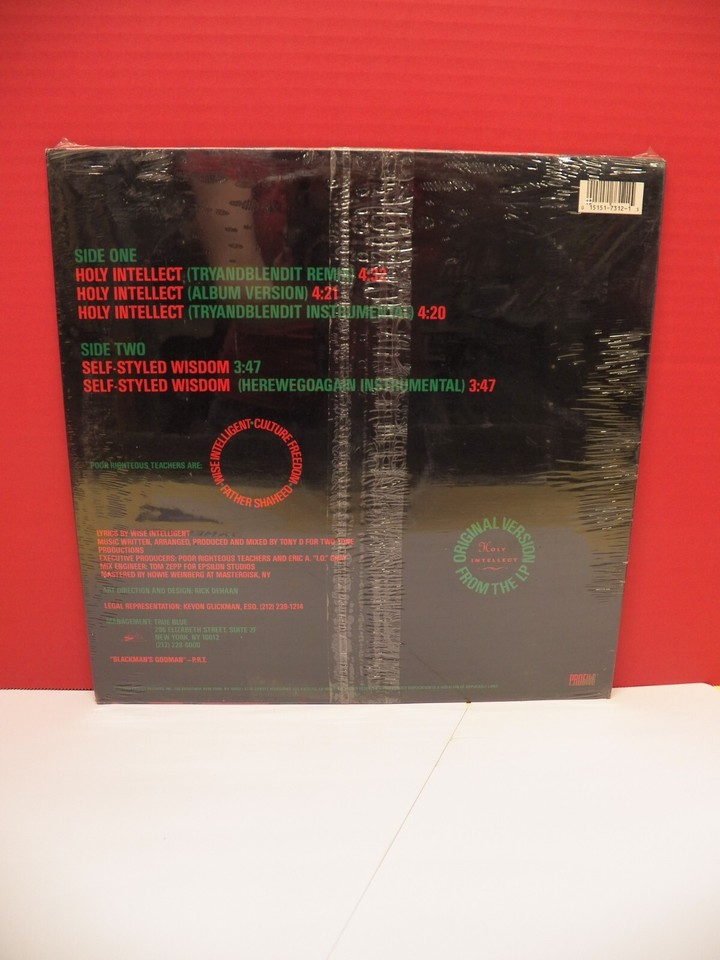 Sealed 12" Single Poor Righteous Teachers Holy Intellect 1990 Profile ...