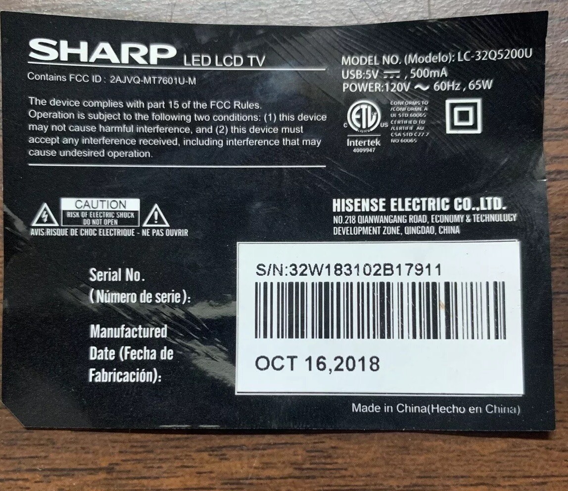 Sharp LC-32Q5200U (RSAG7.820.8173/ROH) MAIN/POWER BOARD WITH LED BACK ...