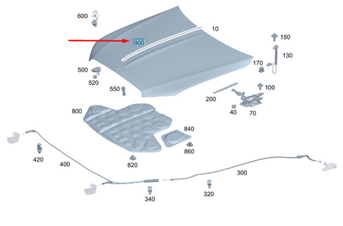 NEW MERCEDES-BENZ MAYBACH S W223 FRONT HOOD CENTER TRIM BAR A2237504300 ...