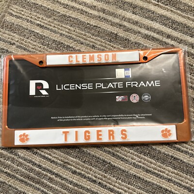 NCAA Clemson Tigers Orange Colored Chrome License Plate Frame | eBay