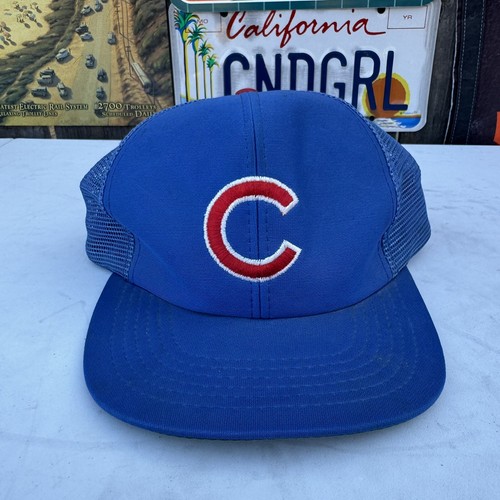 VTG 80s Chicago Cubs Rope Mesh Trucker Hat | eBay