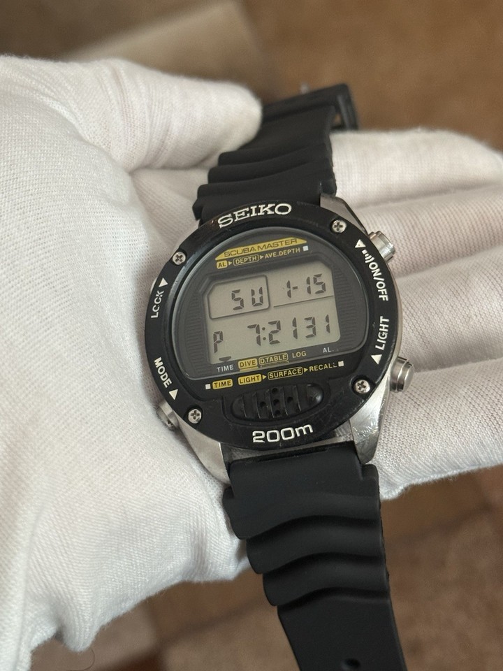 Rare Vintage Seiko Scuba Master M705-5A00 Men’s Digital Divers Watch ...