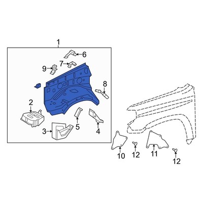For Toyota 4Runner 2010-2024 Toyota 5370235A23 Front Left Fender Apron ...
