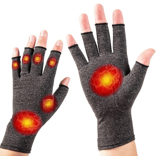 1 pairs Women Arthritis Gloves Compression Copper Pain Relief Hand ...