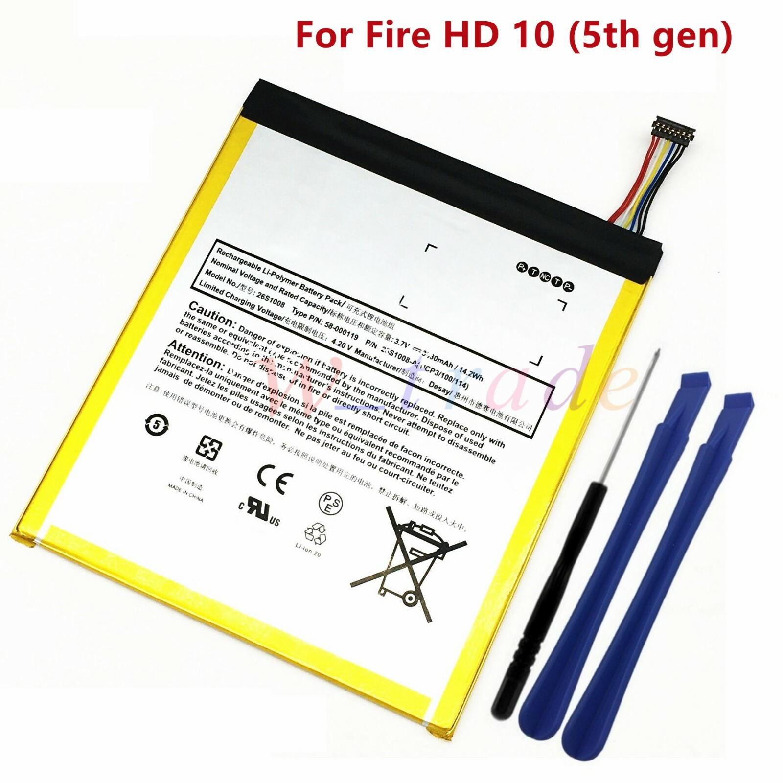 New Battery 58-000119 ST10 For Amazon Fire HD 10 5th Gen SR87CV (2015 ...
