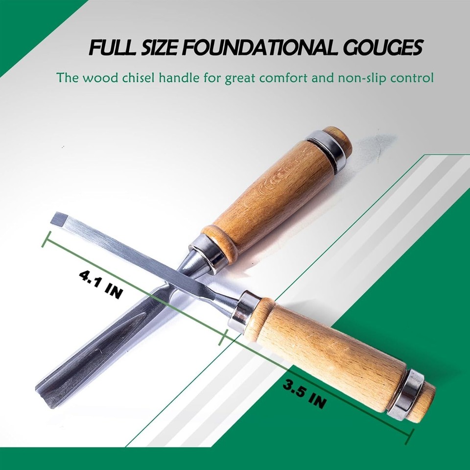 12Pcs Wood Carving Chisel Set- Sharp Woodworking Tools with Case ...