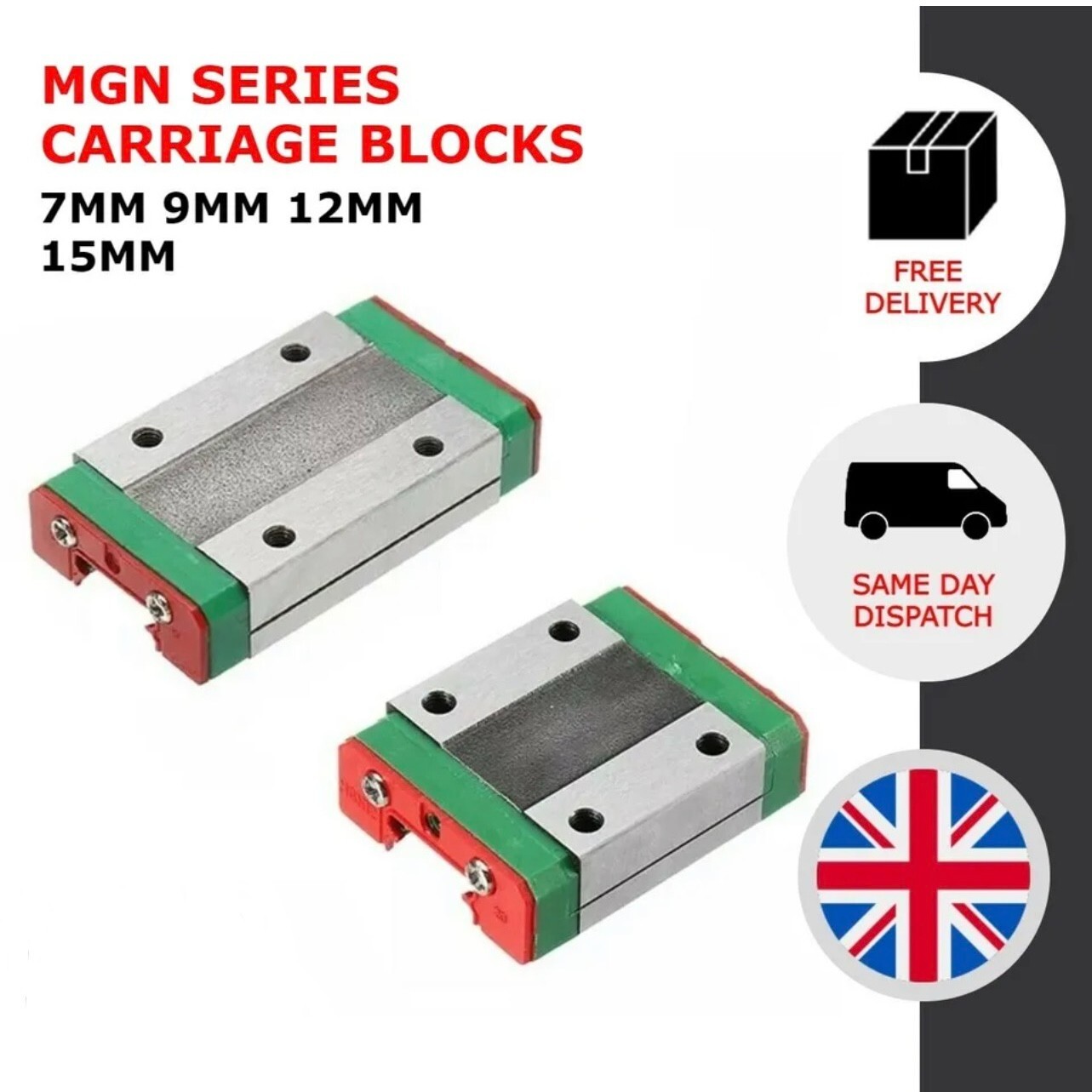 MGN15 MGN12 MGN9 MGN7 - Linear Bearing Carriage Block - MGN 7mm 9mm ...
