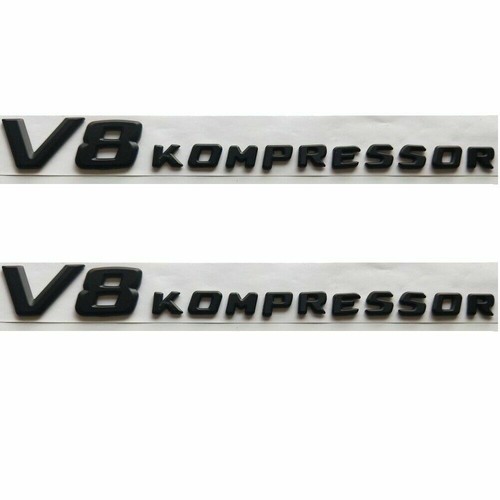 2 x Matte Black Letters V8 KOMPRESSOR Emblem Badge Emblems for Mercedes ...