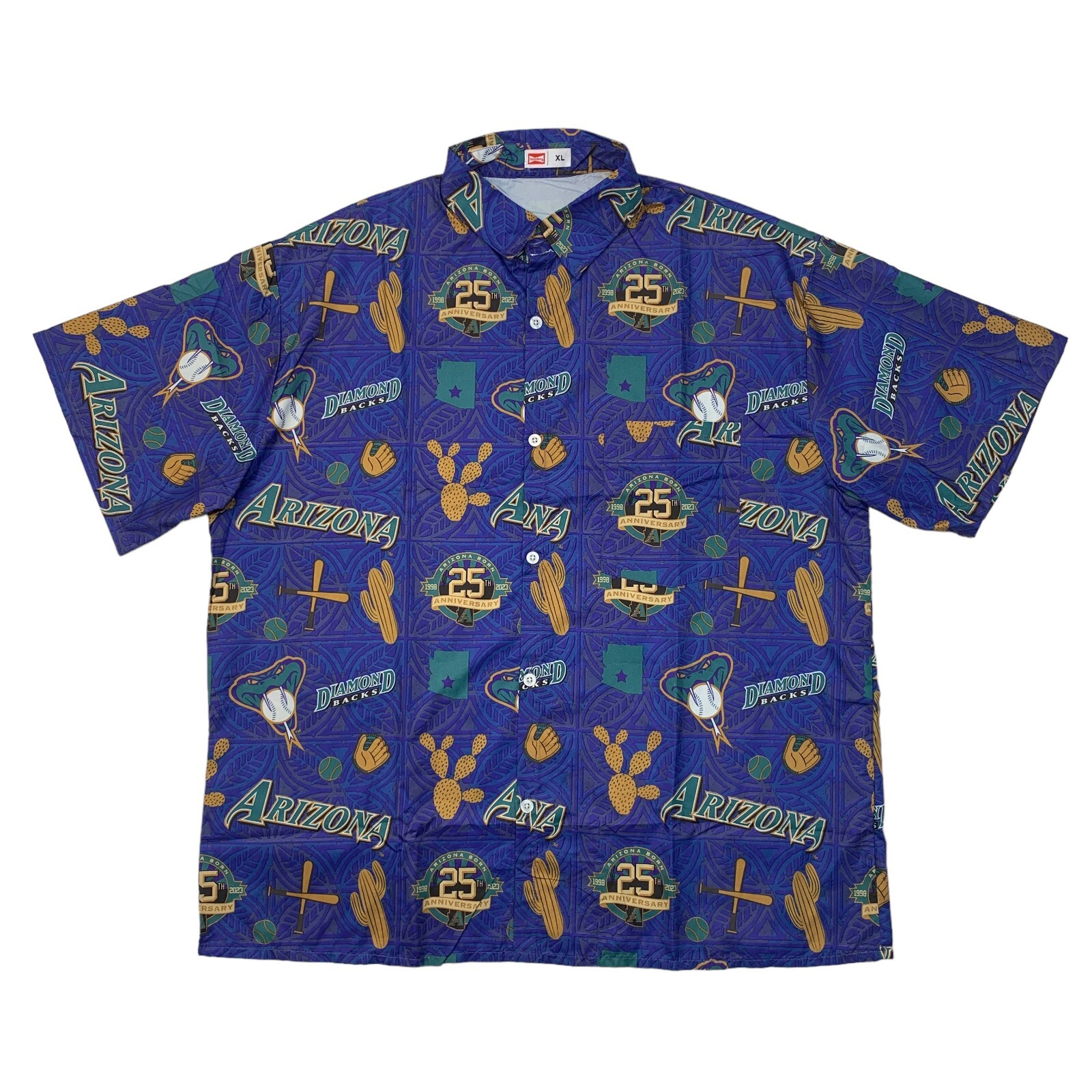 Budweiser Arizona Diamondbacks Hawaiian Shirt Mens XL Button Up D-Backs ...