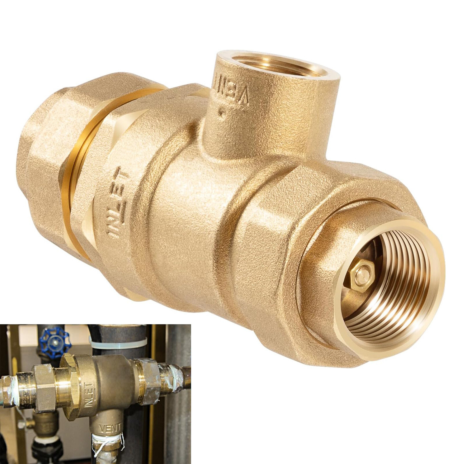 3/4" Dual Check Valve Backflow Preventer With Atmospheric Vent for ...