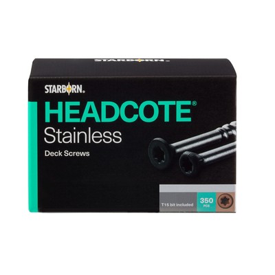 Starborn Headcote Stainless Steel Trim Head Brown #7 X 2-1/4" Screws ...