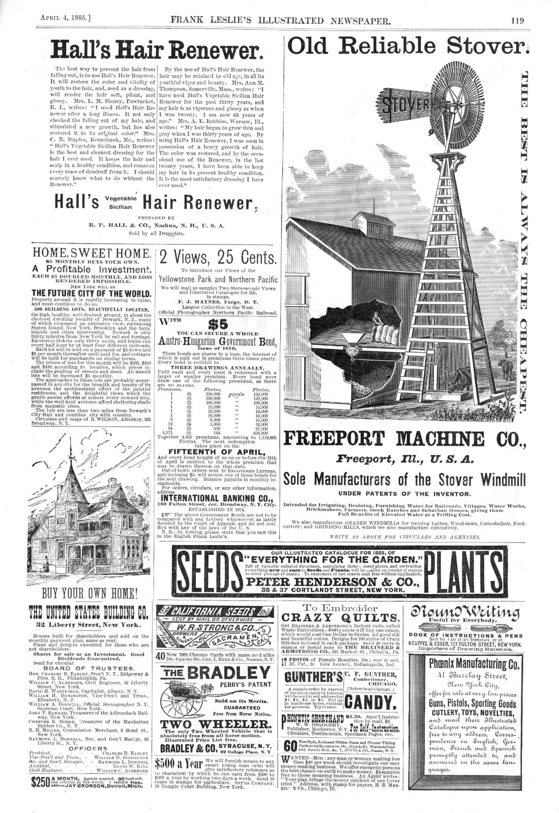 Old Reliable Stover - Freeport Machine Co. - Stover Windmill - 1885 | eBay