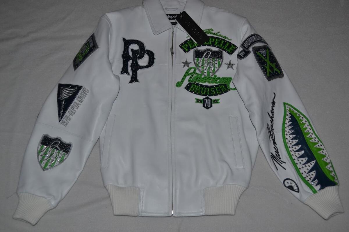 Pelle Pelle Men's LEATHER Jacket WHITE ANNIVERSARY AMERICAN Pelle Pelle Men's LEATHER Jacket WHITE ANNIVERSARY AMERICAN