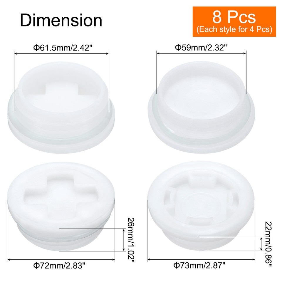 4Pcs Coarse Thread and 4Pcs Fine Thread Bung Plug, Bung Cap for Plastic ...