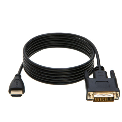 DVI-D to HDMI 6FT Video Cable Dual Link 24+1 TV PC Monitor Display Cord ...