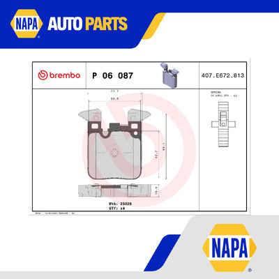 Brake Pads Set fits BMW Rear Brembo 34212284766 34212284989 ...
