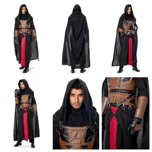 Sith Dark Lord Darth Revan Cosplay Star Jedi Wars Black Red Costume ...