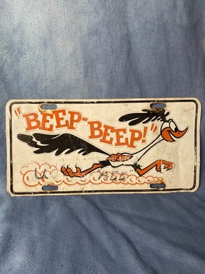 Vintage Road Runner License Plate Beep Beep Trucker Novelty Cartoon | eBay